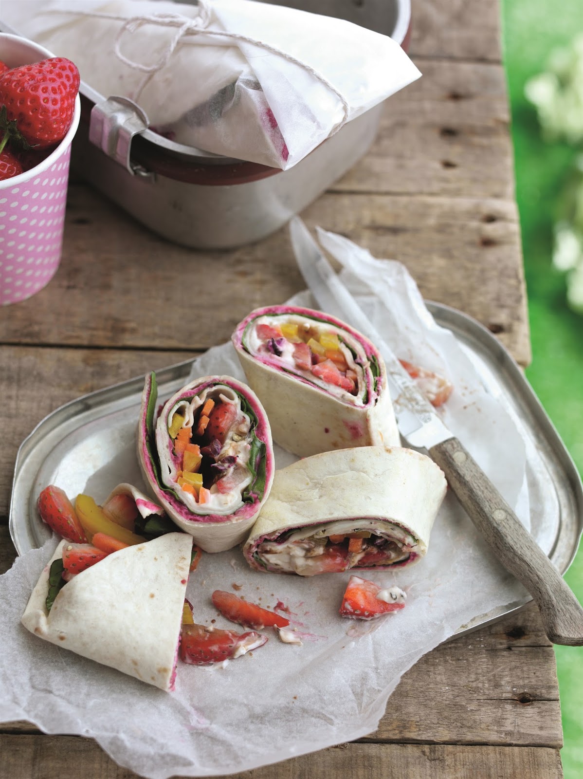 Rainbow Chicken Roll Ups - Claire Justine