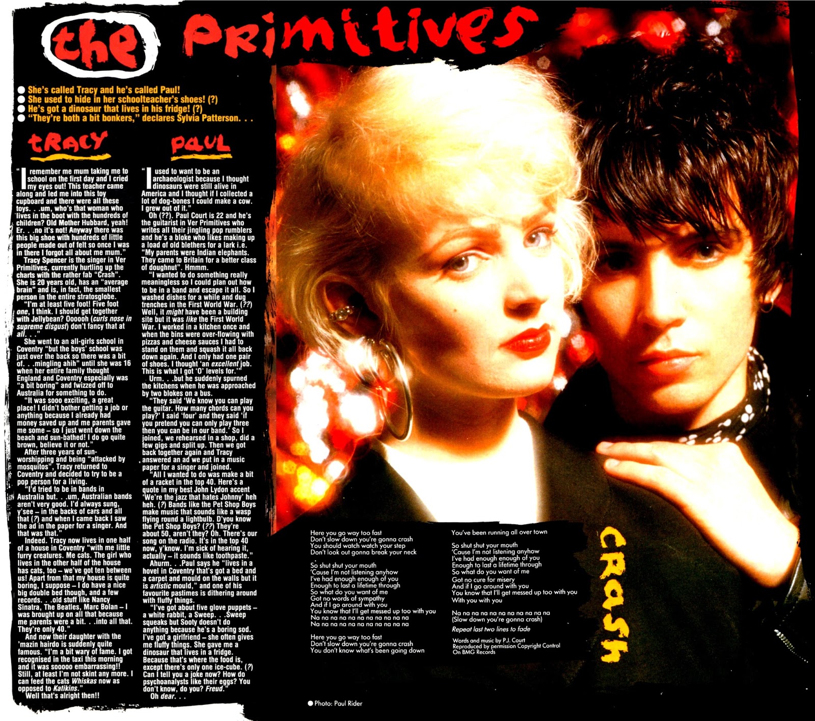 Lansure's Music Paraphernalia: THE PRIMITIVES | TRACY CATTELL | Press Kits