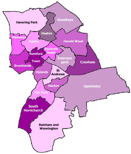Havering London Map Region | Map of London Political Regional