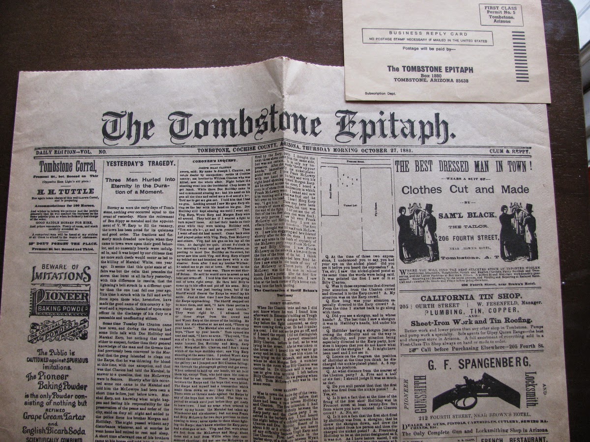 The American Cowboy Chronicles: The OK Corral Gunfight: Tombstone ...