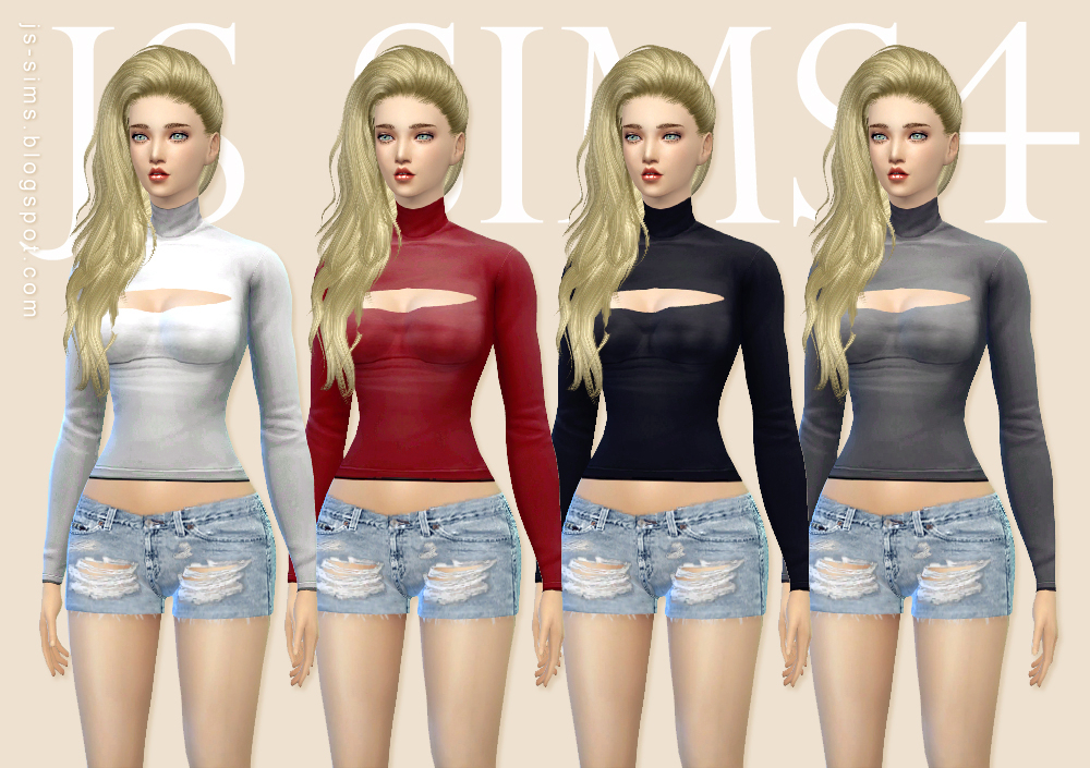 [JS SIMS 4] Turtleneck Top Set