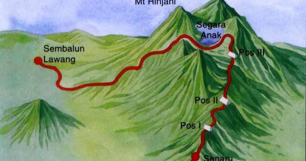 Peta Pendakian Gunung Rinjani - Puncak Petualang | Rental Alat Outdoor ...