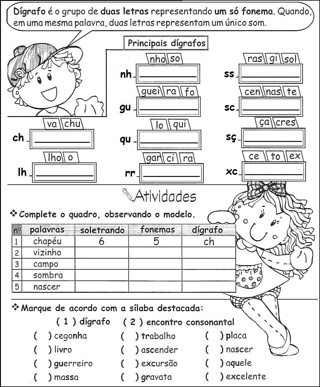 Atividade Com Digrafos 3 Ano - LIBRAIN