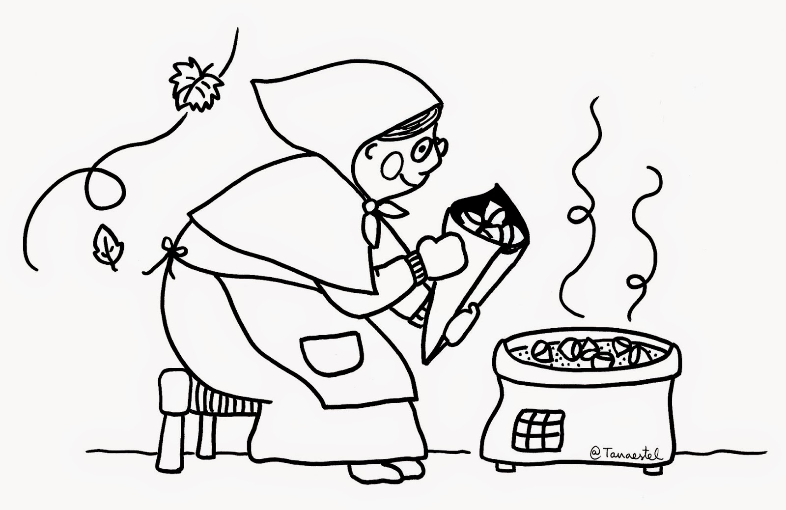 Aprender a Educar Creciendo: CASTAÑERA PARA COLOREAR