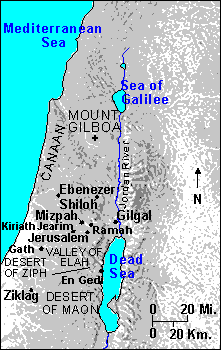 KEY PLACES IN 1 SAMUEL