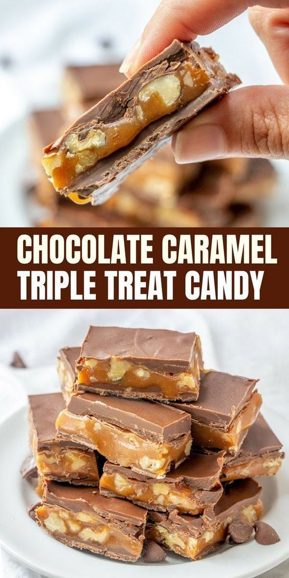 Triple Treat Chocolate Caramel Candy Bars - The Country Chic Cottage