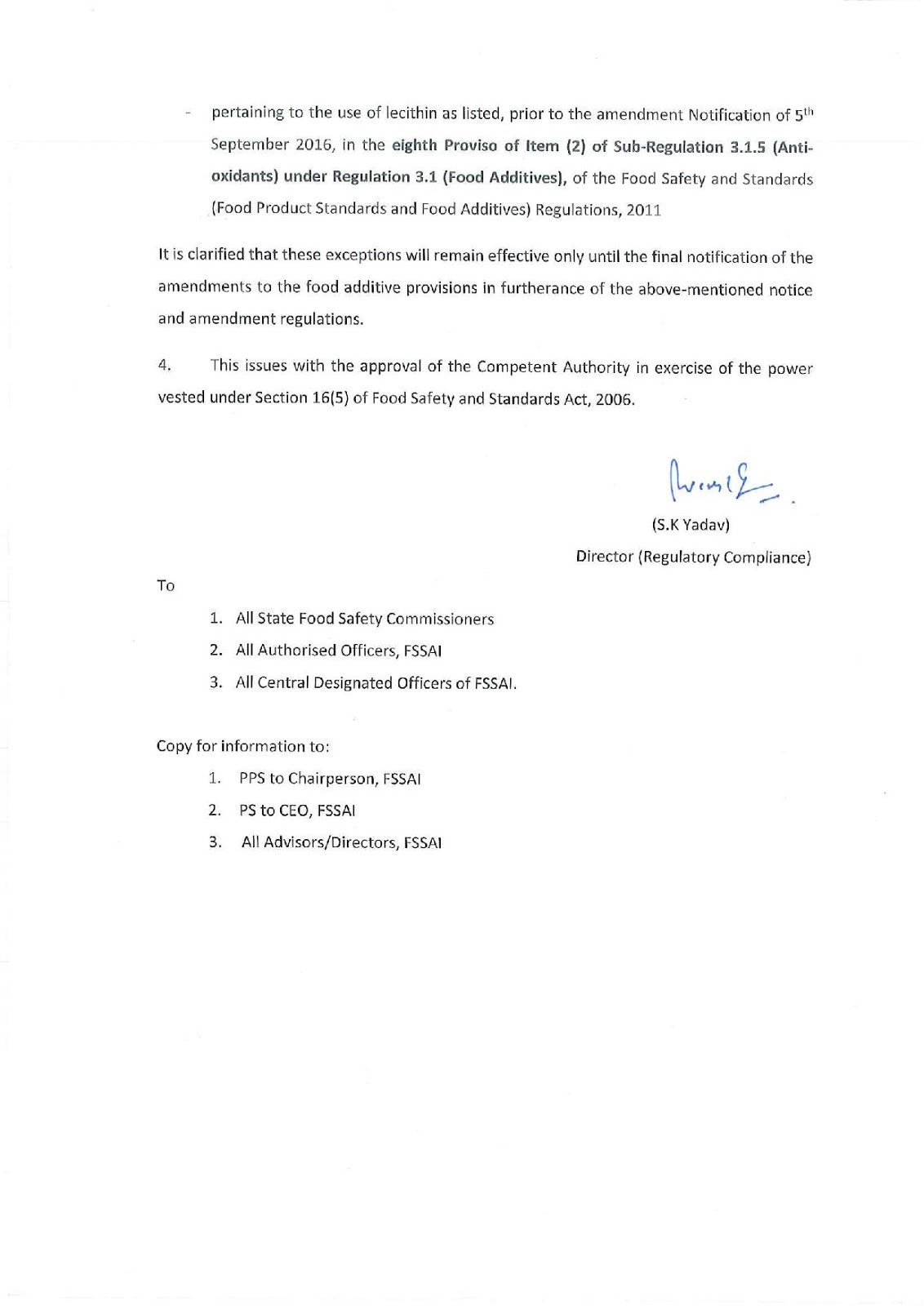 FOOD SAFETY LATEST: FSSAI NOTIFICATION