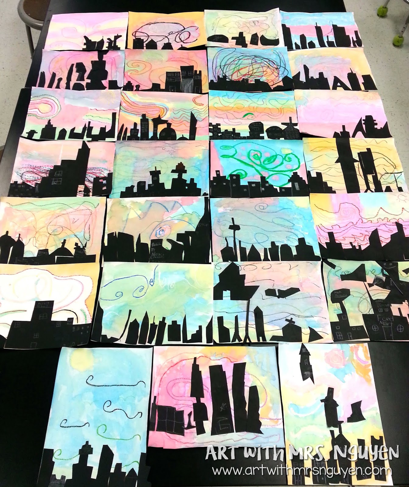 Silhouette Cityscapes (2nd) | Art with Mrs. Nguyen