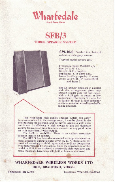 古典音響。墾丁大腳牛教練: Wharfedale SFB3 (系列)