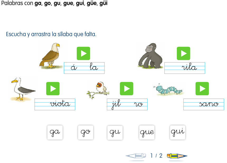 1º del cole Joaquín Blume: La letra G