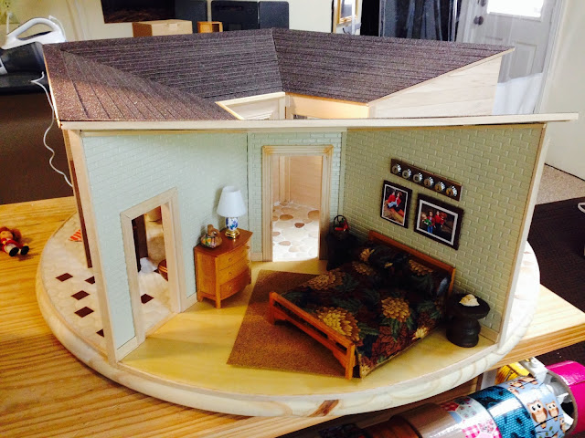 Round, Revolving Dollhouse, One story Southwest Style
