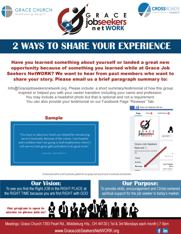 Grace Job Seekers NetWORK: 2018