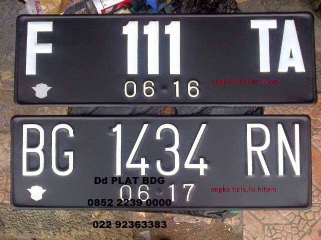 Dd PLAT BANDUNG: BIKIN PLAT MOBIL STANDARD, Rp 150,000