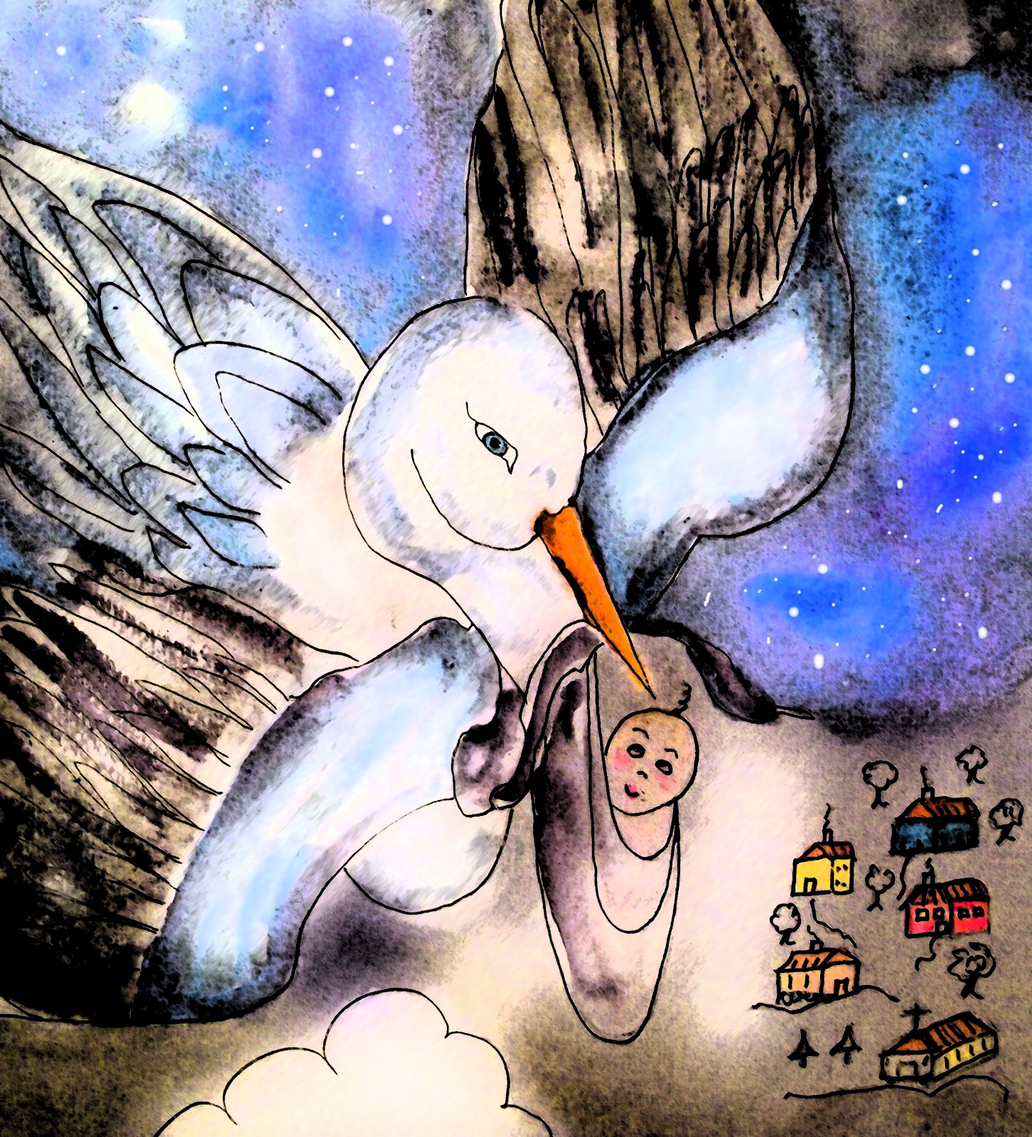 A WHITEWASHED COTTAGE: The Stork Is Coming