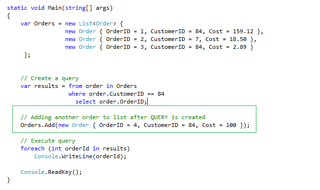 Deferred Vs Immediate Query Execution In Linq