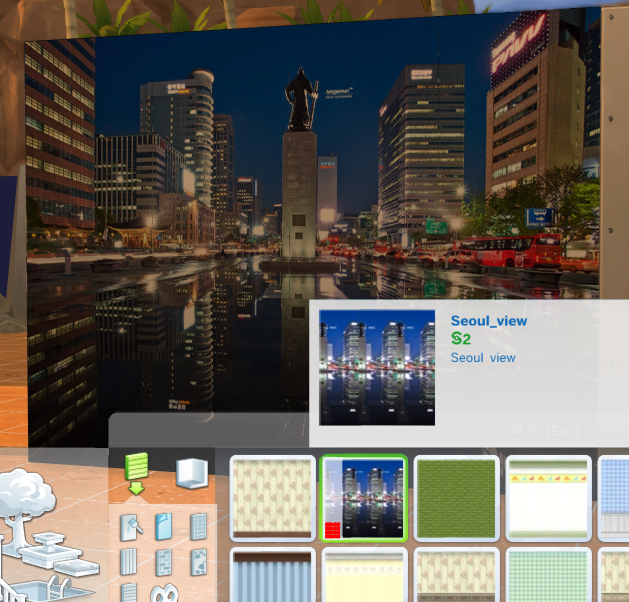 The Sims4 Createve Object: [Sims4 Wall] Seoul_View_Style