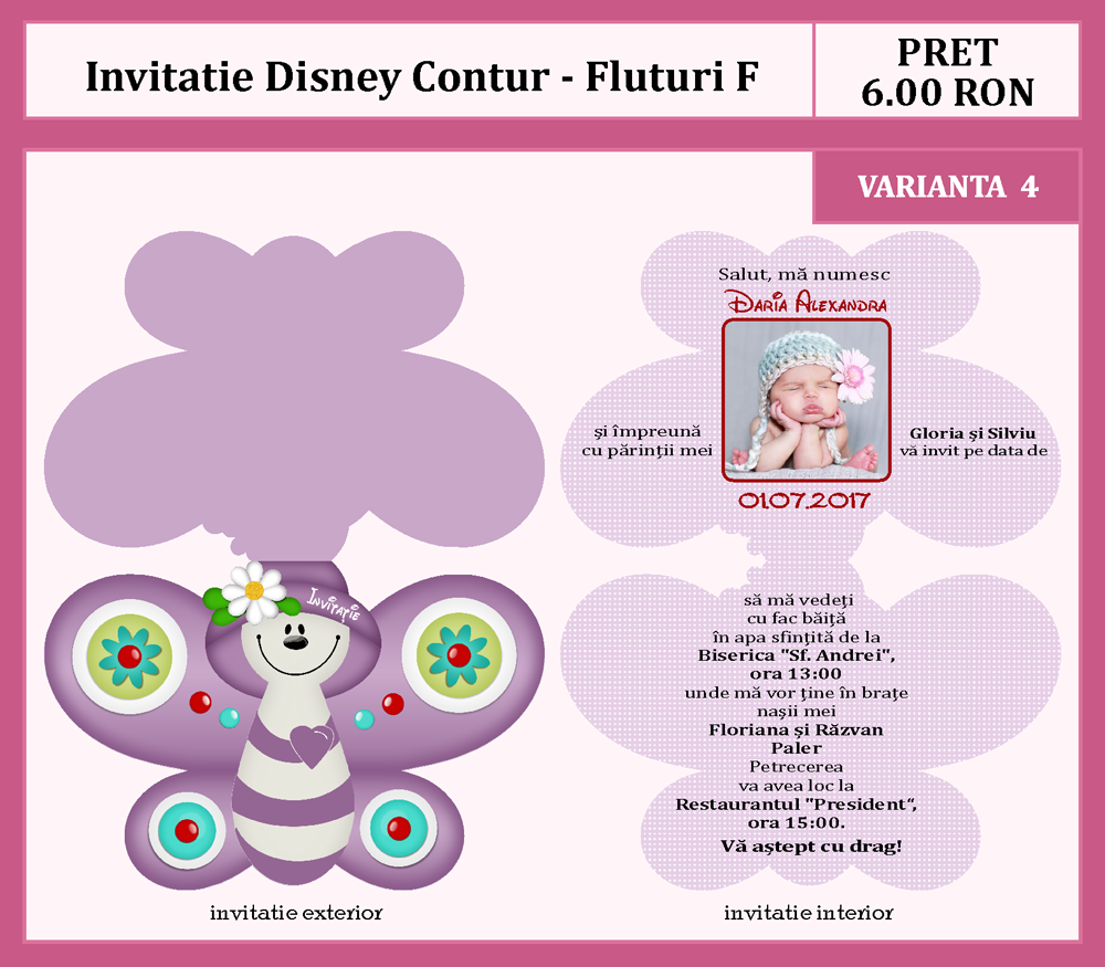 BebeStudio11.com - Invitatii Nunta‎ si Botez: Invitatii Botez - Fluturi ...