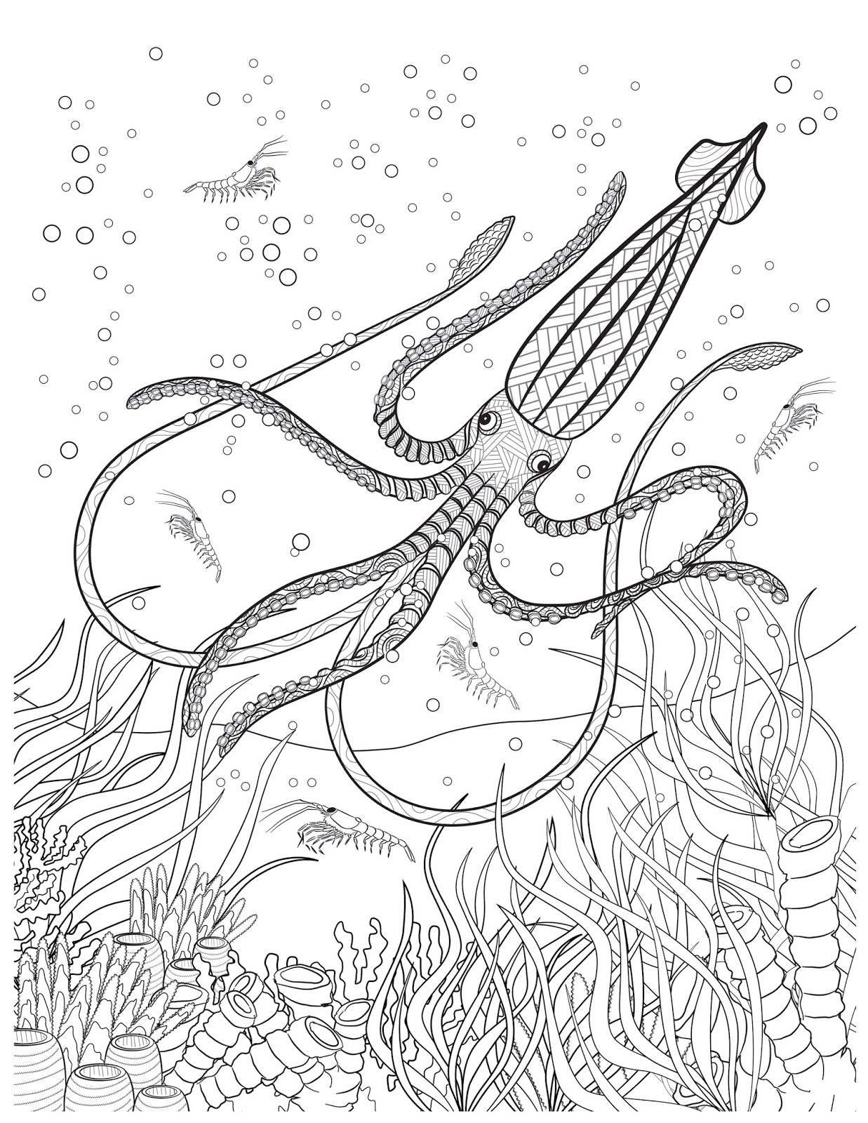 OCEANA - Adult Coloring Pages by J.Van de Perre