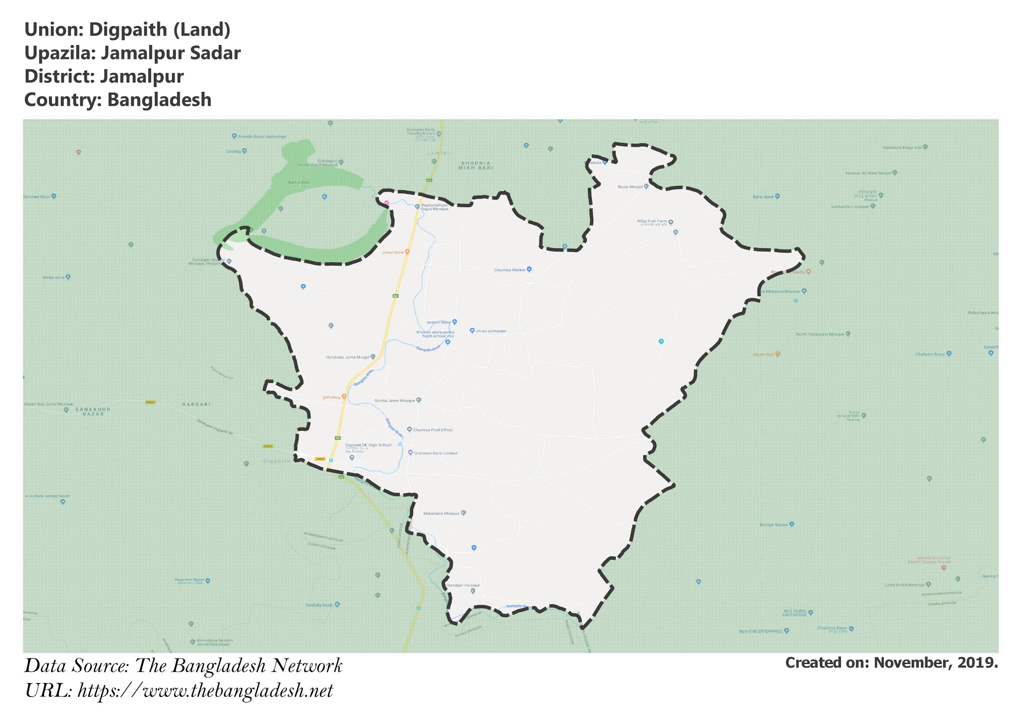 Digpaith Union, Jamalpur
