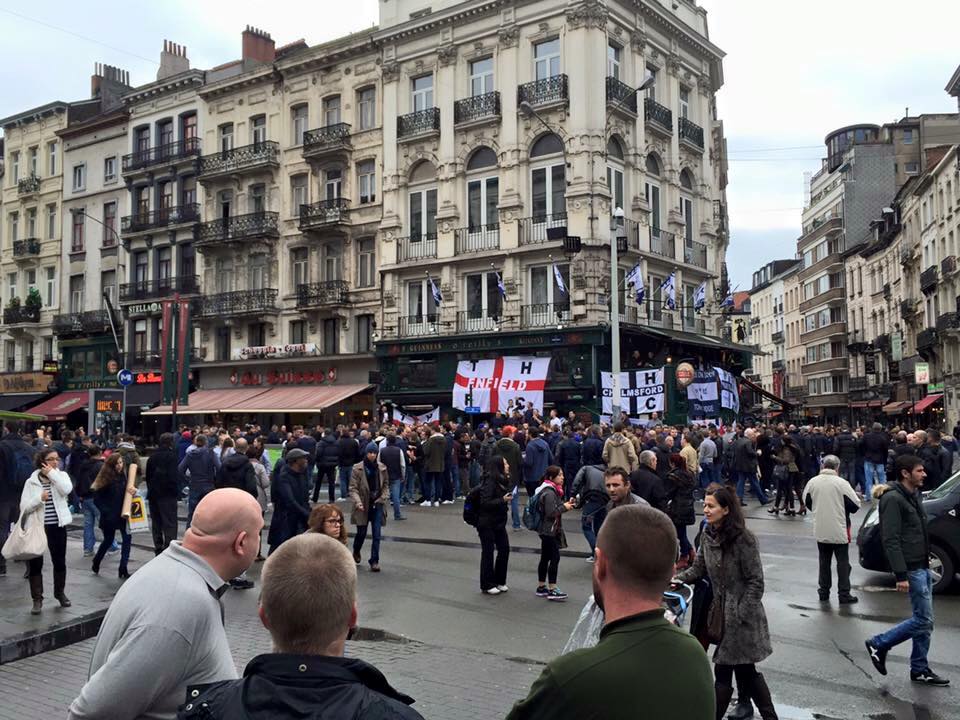 Football Hooligan Pictures: THREE PICTURES: Spurs in Anderlecht 22 Oct 2015
