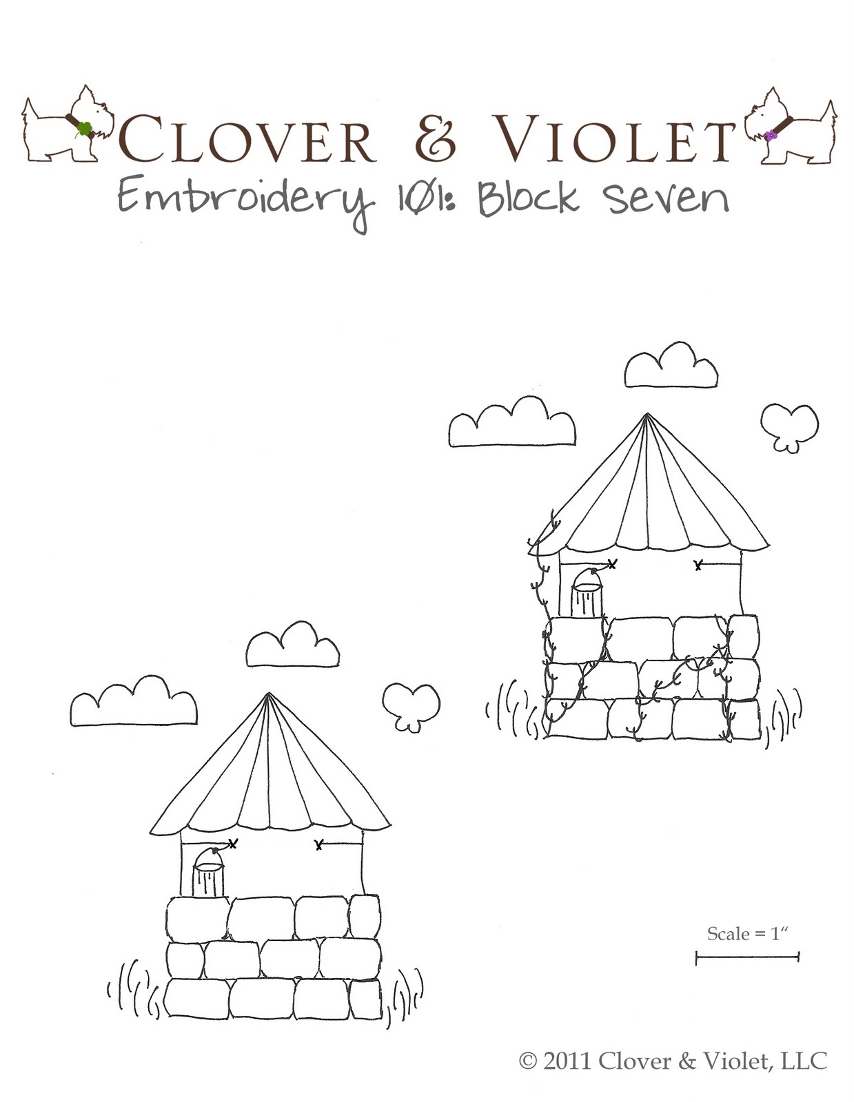 Embroidery 101: Block Seven - Clover & Violet