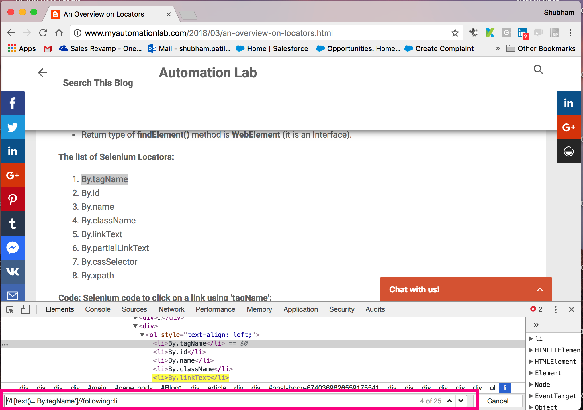 Xpath Writing And Techniques ~ My Automation Lab 