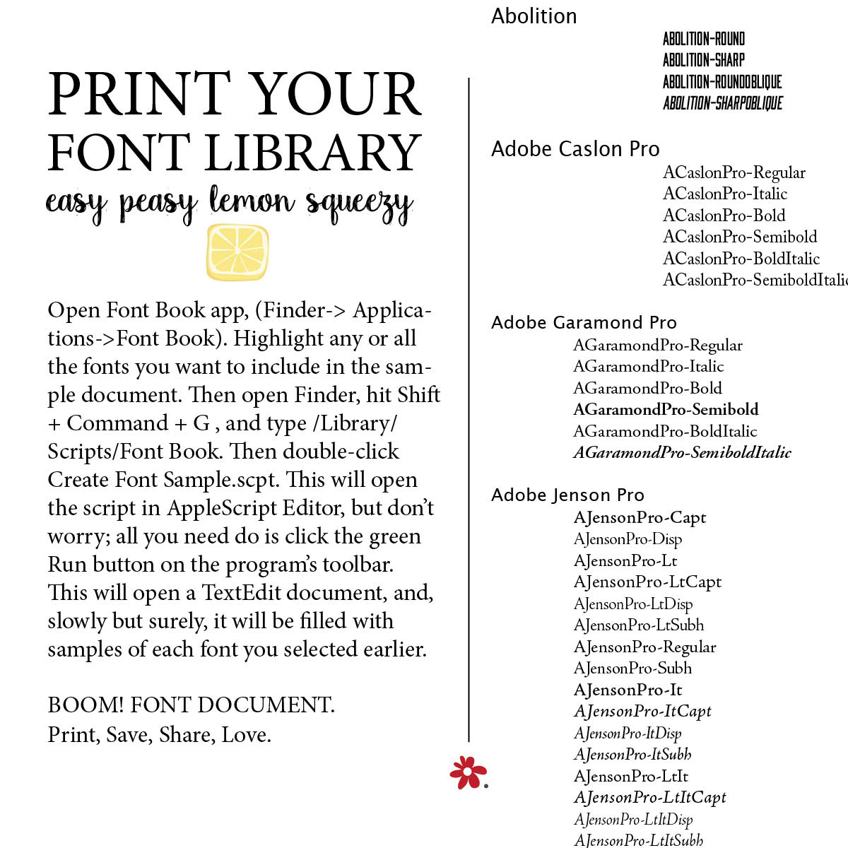 jenspired: PRINT YOUR FONT LIBRARY | of your fonts, in their font – MAC