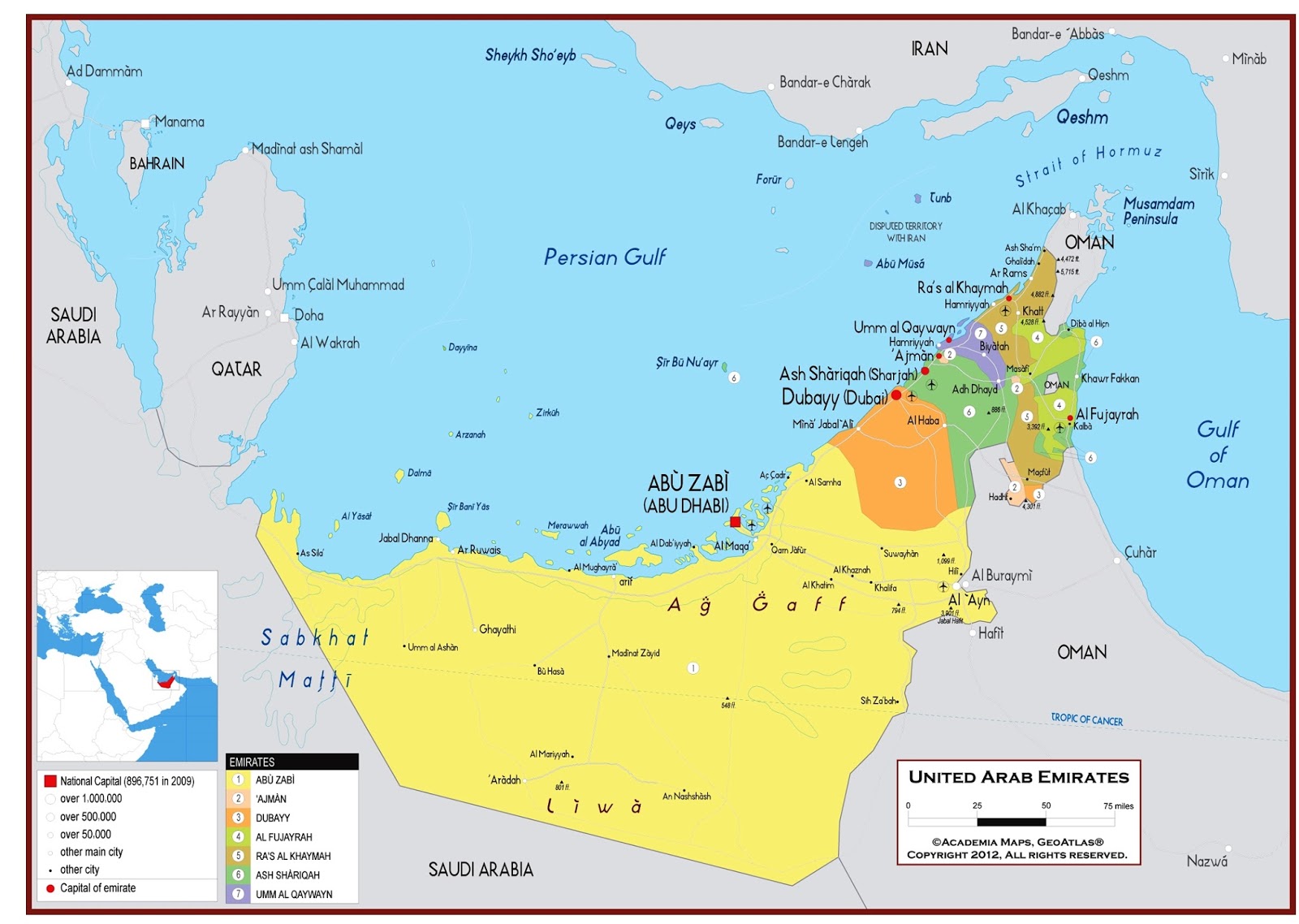 United Arab Emirates Map