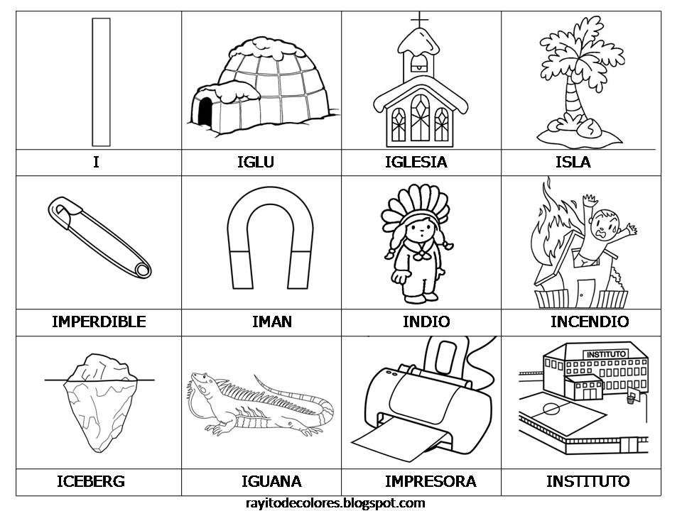 Rayito de Colores: Alfabeto en palabras de la A a la Z