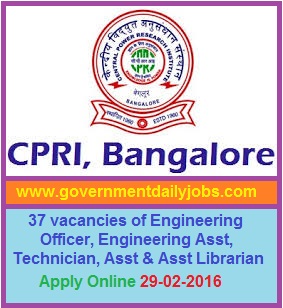 CPRI RECRUITMENT 2016 APPLY ONLINE FOR ENGINEER & OTHER POSTS