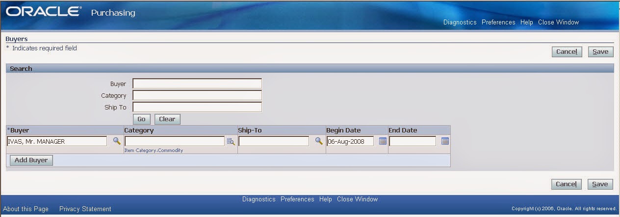 Define Buyers in Oracle Purchasing | Oracle Apps