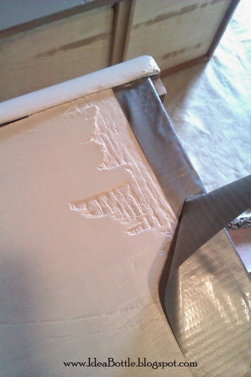 Idea Bottle: Painted Waterfall Dresser - How To Cover Water Damage On A Dime