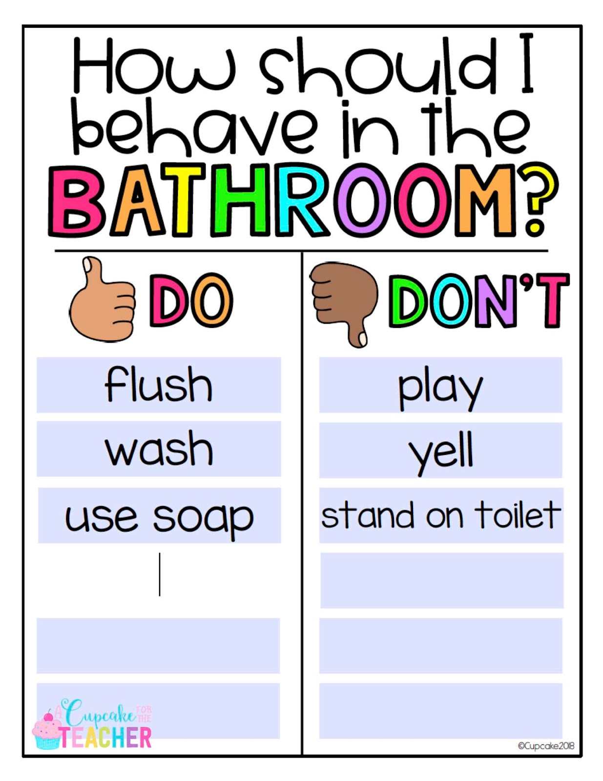 Bathroom Management in the Classroom | A Cupcake for the Teacher ...