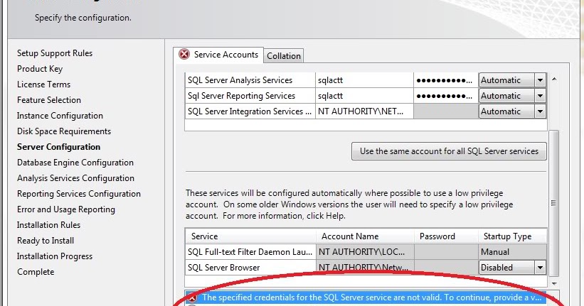 The credentials you provided for analysis services service are invalid ...