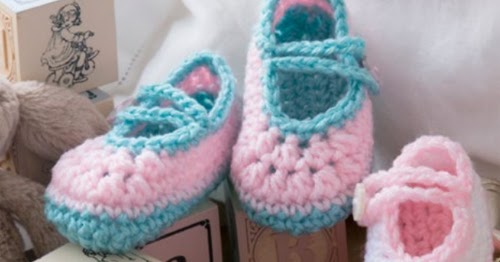 Beautiful Skills - Crochet Knitting Quilting : Two-Color Baby Booties ...