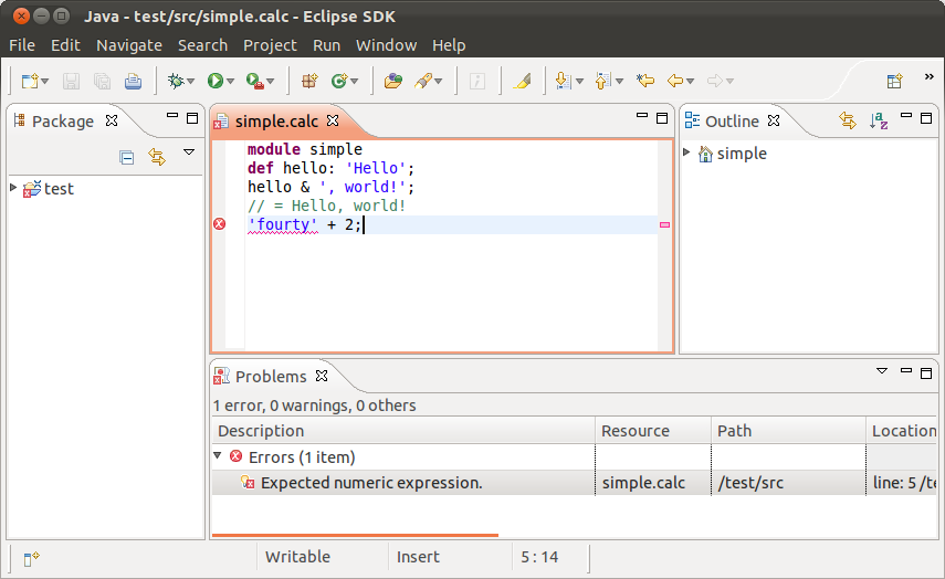 First experience with Xtext