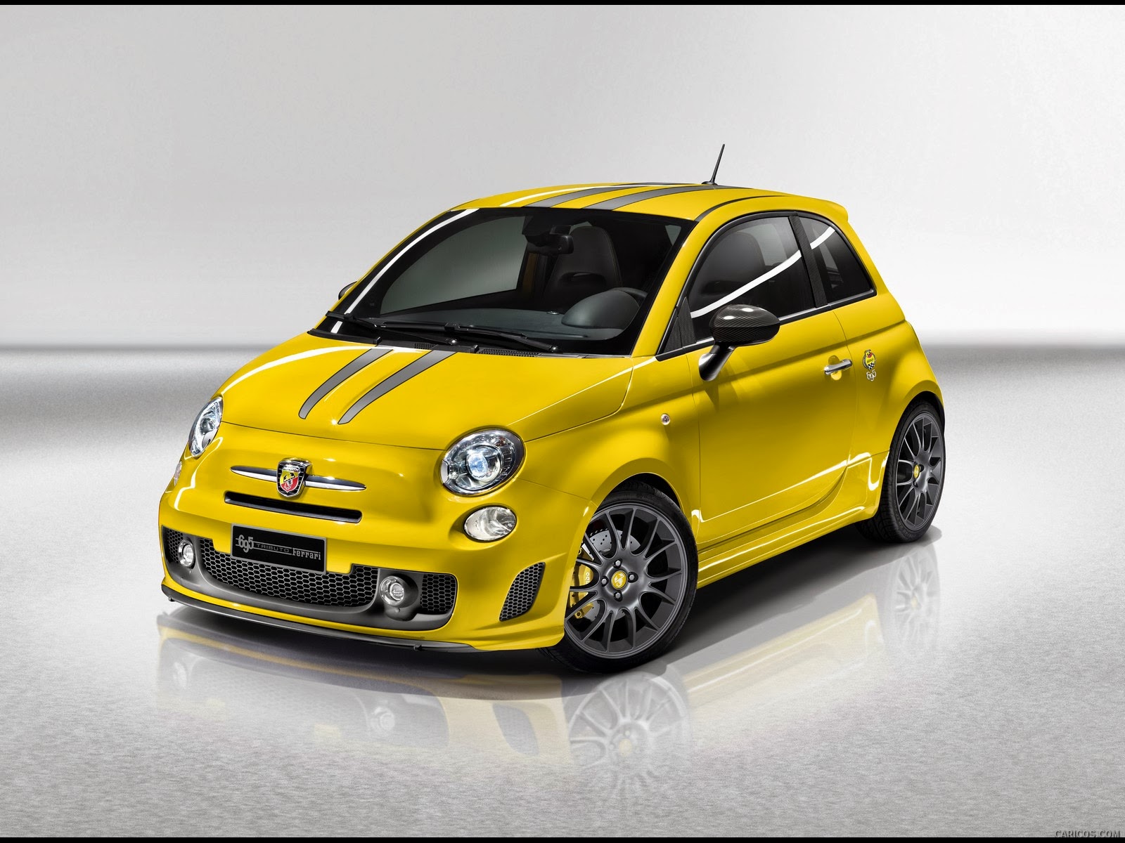 Yellow Fiat 500 Abarth - beauty walpaper