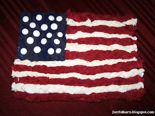 Just Folk Art: American Flag Miniature Rag Rug