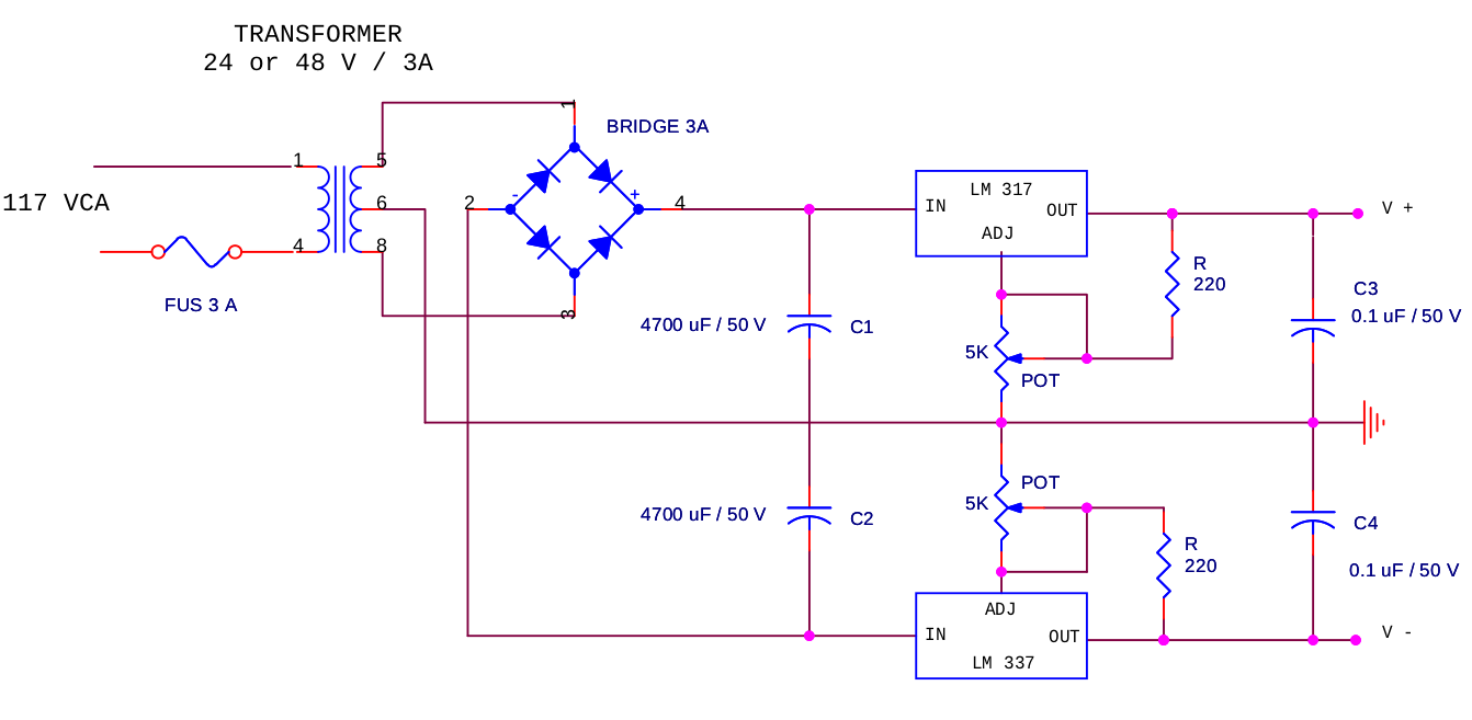 Espacio mecatrónico: Fuente Variable Simétrica