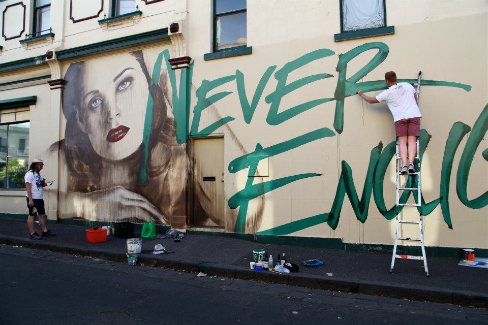 RONE New Mural In Progress, Melbourne, Australia – StreetArtNews