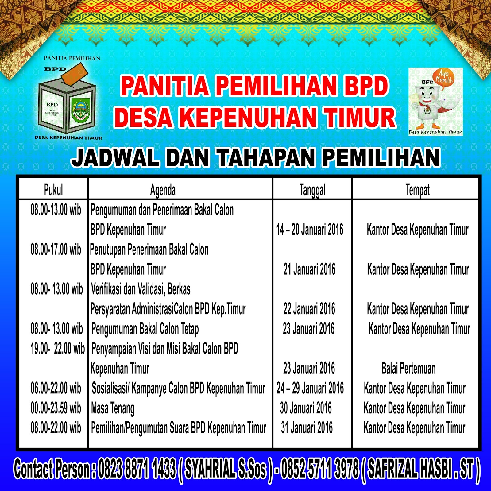 Pemilihan BPD Dalam demokrasi di Desa Kepenuhan Timur ~ Safrizal Hasbi