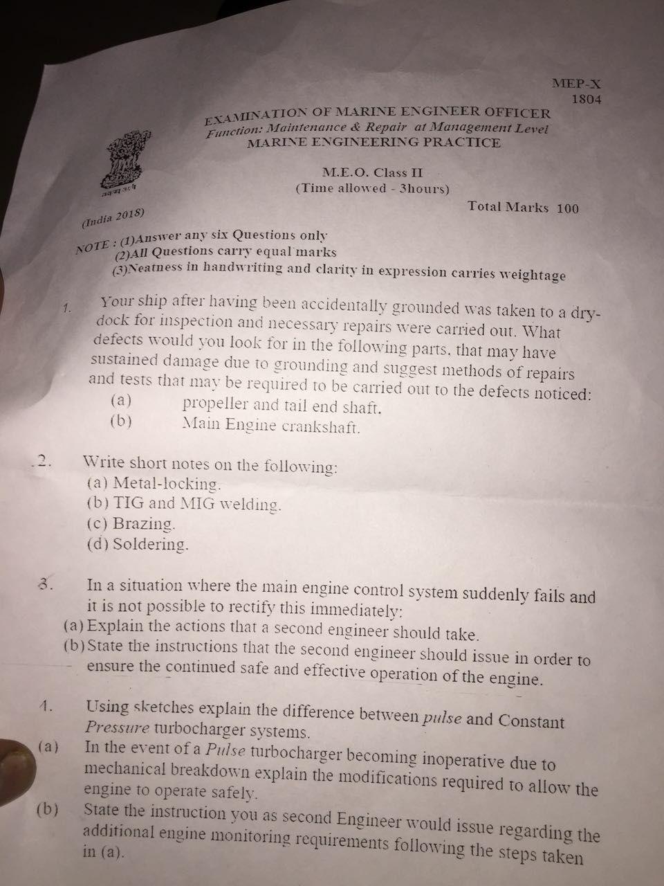 MEP 🔧- MEO Class 2 Papers