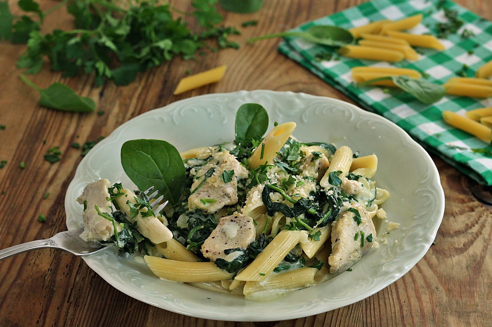 wesoła kuchnia: Penne pollo spinaci