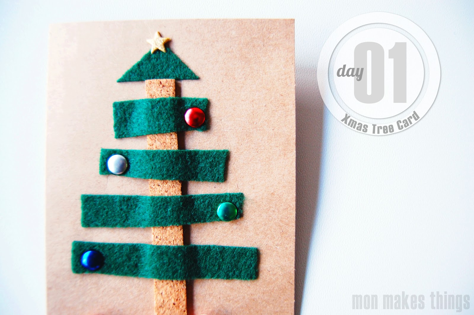 mon makes things: Day 01: Christmas Tree Card DIY