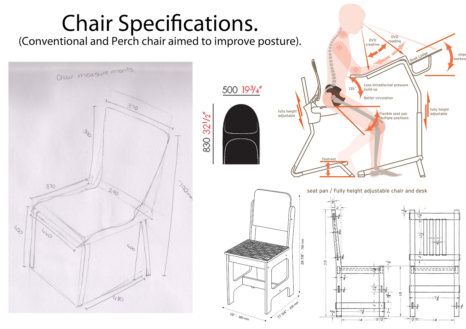 Tara Britton Chair: Chair Specification, Sketches.