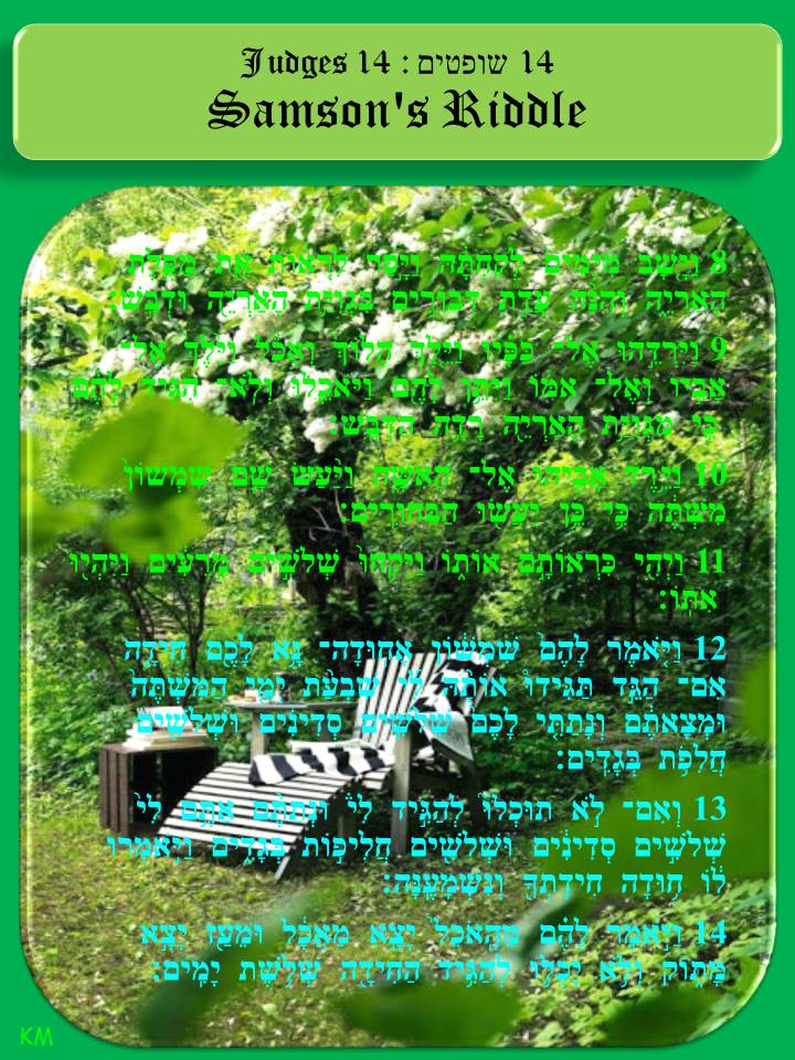 SENI MEMBENTUK GAMBAR: Judges 14 :שופטים 14 Samson's Marriage