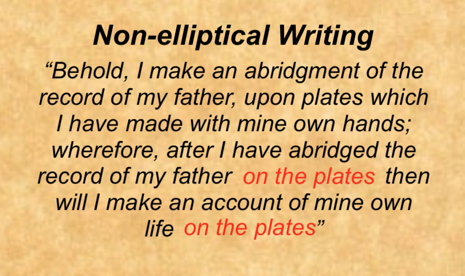 NephiCode: Did Mormon Know Elipsis Writring?