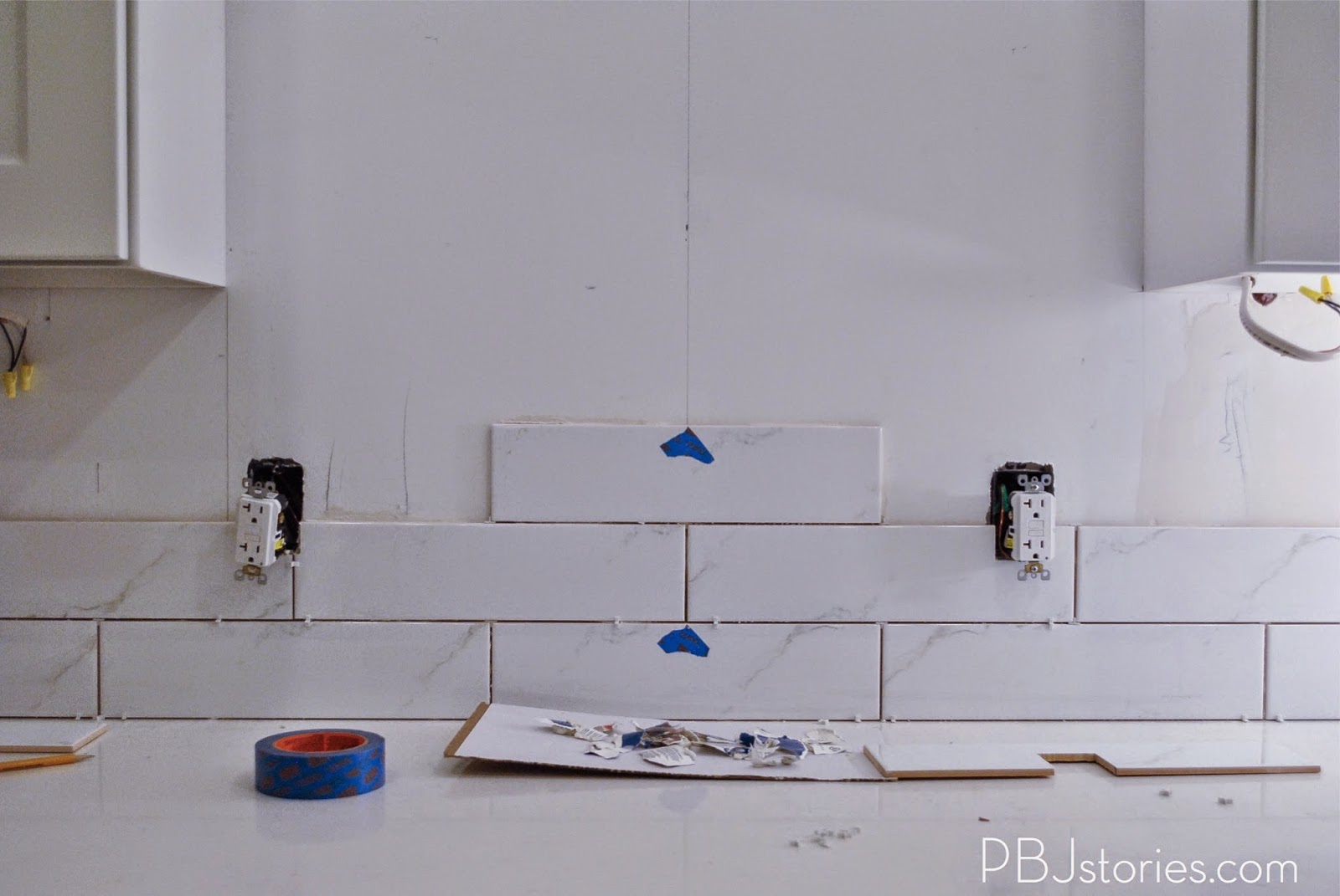 Bathroom outlet fell between the backsplash and finished wall | DIY ...