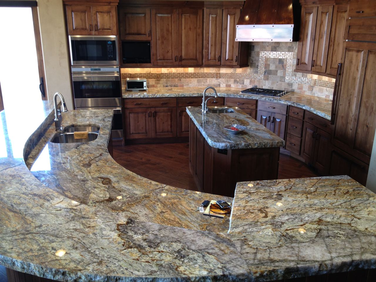 The Granite Gurus: Holiday Reruns: Golden Ray Kitchen & River Gold Bath ...