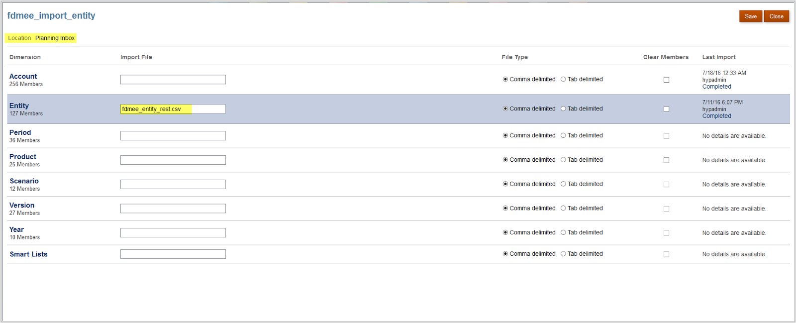 fishing with FDMEE: Using On-Prem Planning REST API to Import Metadata